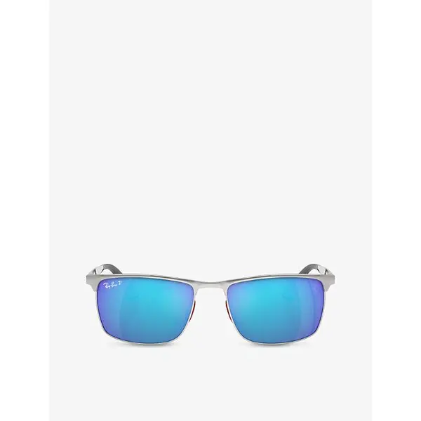 Ray-ban Scuderia Ferrari Rectangle-frame Metal Sunglasses - Silver