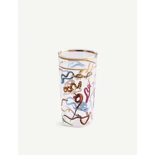 SELETTI Toiletpaper Printed Glass Tumbler 13cm - One-color