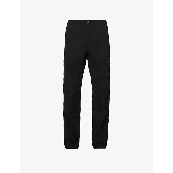 Carhartt Work In Progress Aviation Straight-leg Cotton-canvas Cargo Trousers - Black