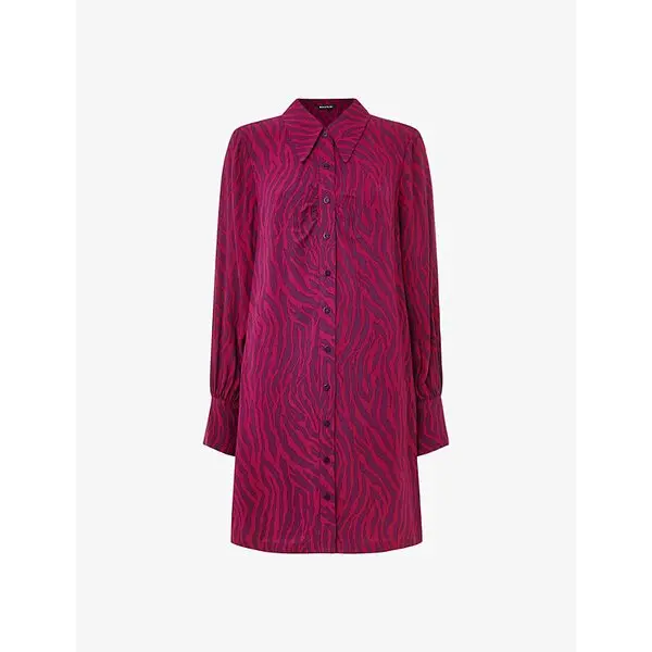 Whistles Zebra-print Woven Mini Dress - Purple/multi