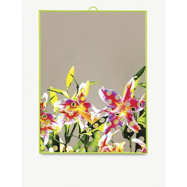 SELETTI Toiletpaper Floral-print Glass Mirror 40cm