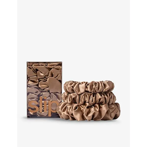 Slip Pack Of Three Silk Scrunchies - One-color