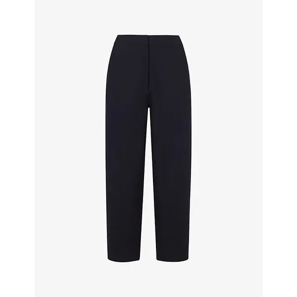 Whistles High-rise Barrel-leg Stretch-cotton Trousers