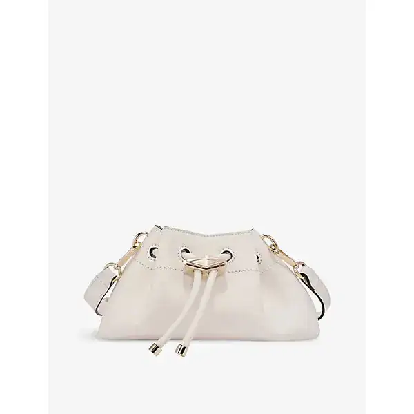 Jimmy Choo Cinch Leather Shoulder Bag Latte/Gold Editorialist