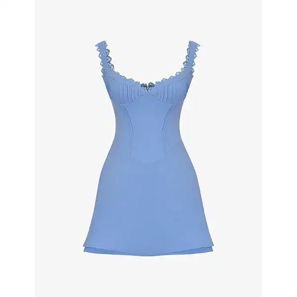 house of cb tilly pintuck mini dress House OF CB Tilly Pintuck Minidress in Blue at Nordstrom, Size Large