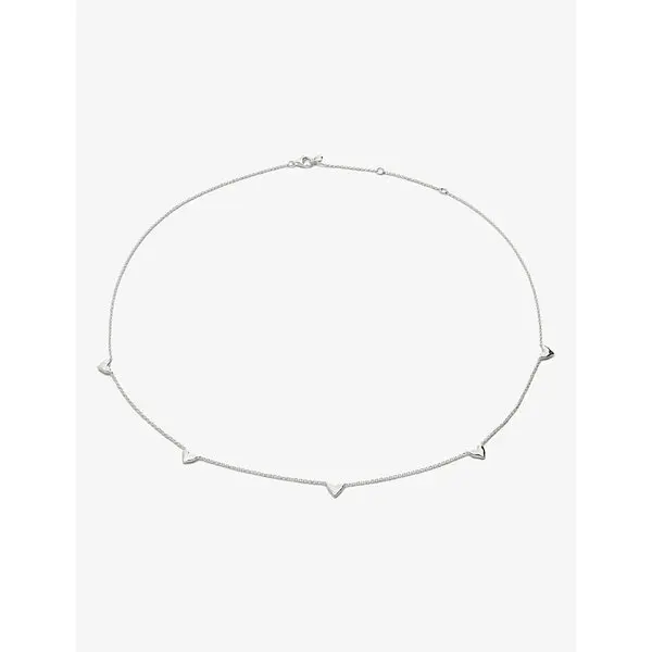 Monica Vinader Heart Station Adjustable Necklace - Sterling Silver