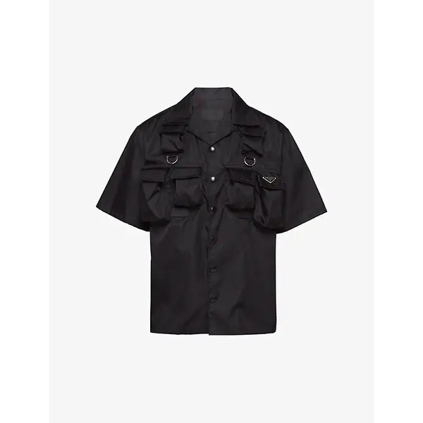 Prada Re-nylon Brand-plaque Oversized-fit Nylon Shirt