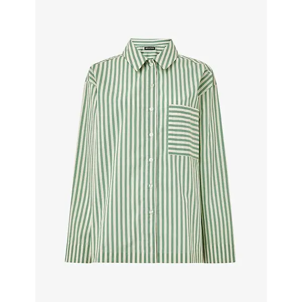 Whistles Stripe-print Relaxed-fit Cotton Pyjama Shirt - Multi-coloured