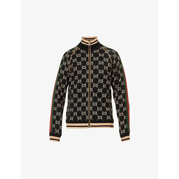 Gucci Monogram Side-stripe Cotton-jersey Jacket