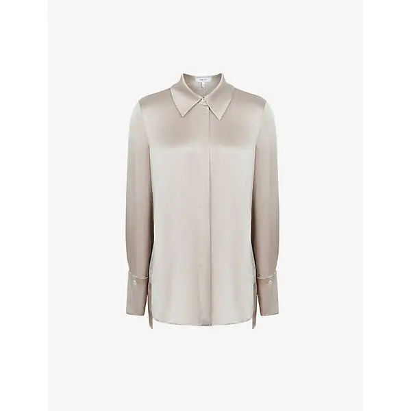 REISS Silk Relaxed-fit Shirt - Champagne