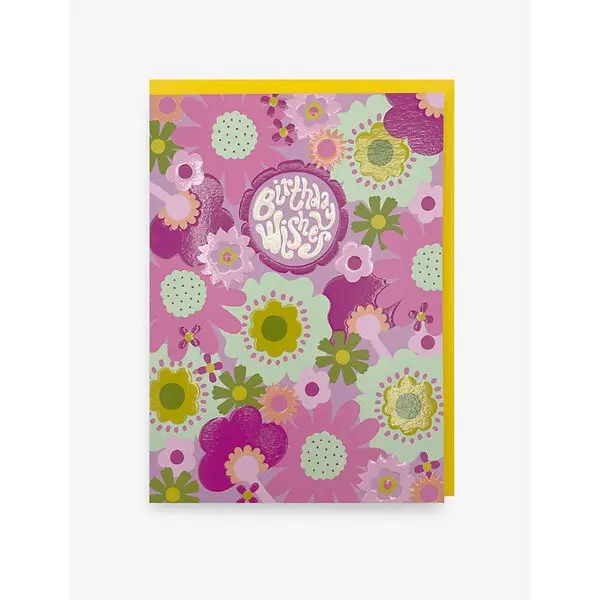 RASPBERRY BLOSSOM Birthday Wishes' Greetings Card 18cm X 13cm