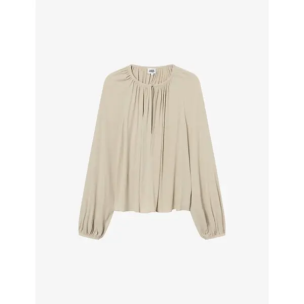 TWIST & TANGO Relaxed-fit Woven Blouse - Greige