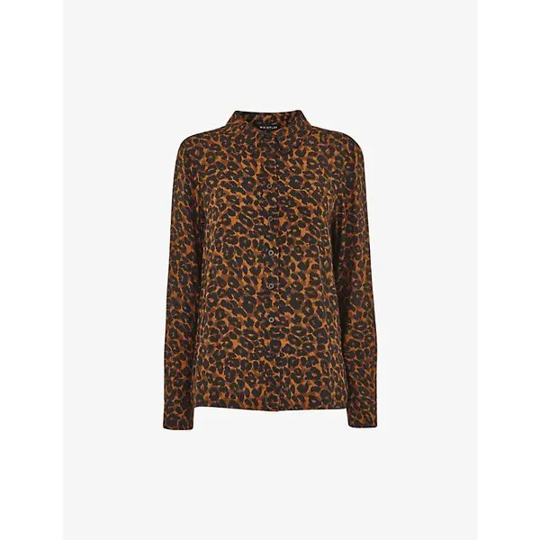 Whistles Classic Leopard-print Viscose Shirt