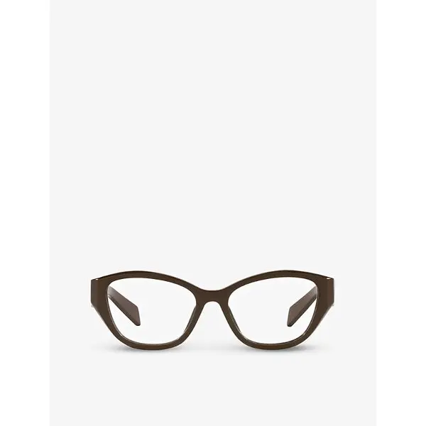 Prada Pr 21zv Irregular-frame Acetate Eyeglasses - Green