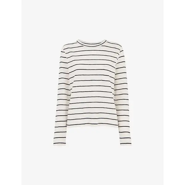 Whistles Striped Cotton Top - Cream