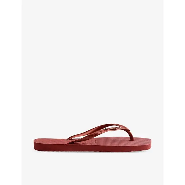 Havaianas Logo-embellished Rubber Flip-flops - Mahogany