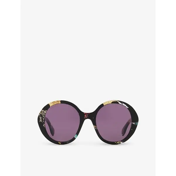 Gucci Gg1628s Round-frame Sunglasses - Black