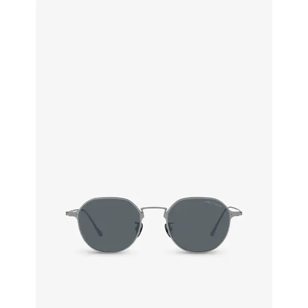 Giorgio Armani Titanium Pillow-frame Sunglasses