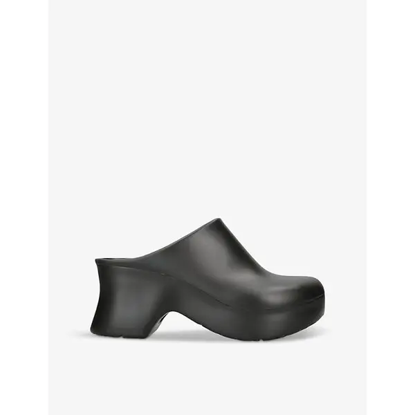 Loewe Terra 90 Curved-Heel Rubber Heeled Mules In Black 52% Off