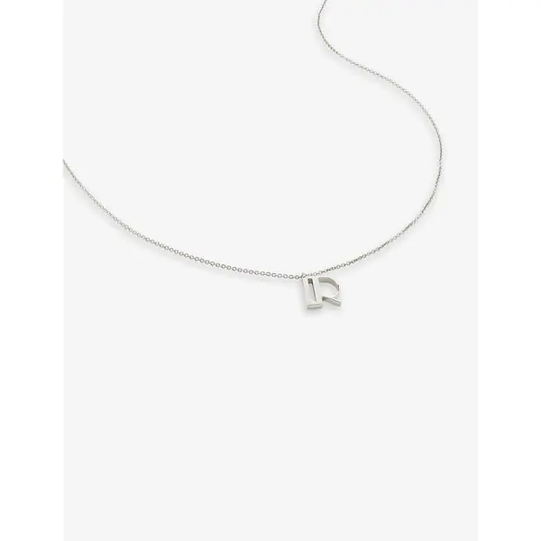 Monica Vinader R Letter Charm Pendant Necklace - Sterling Silver