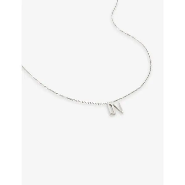 Monica Vinader M Letter Pendant Necklace - Sterling Silver