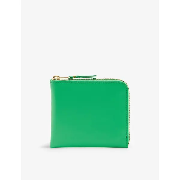 Comme Des Garçons Half-zip Leather Wallet - Green