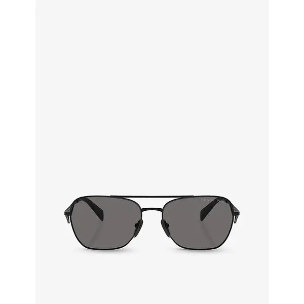 Prada Pillow-frame Steel Sunglasses