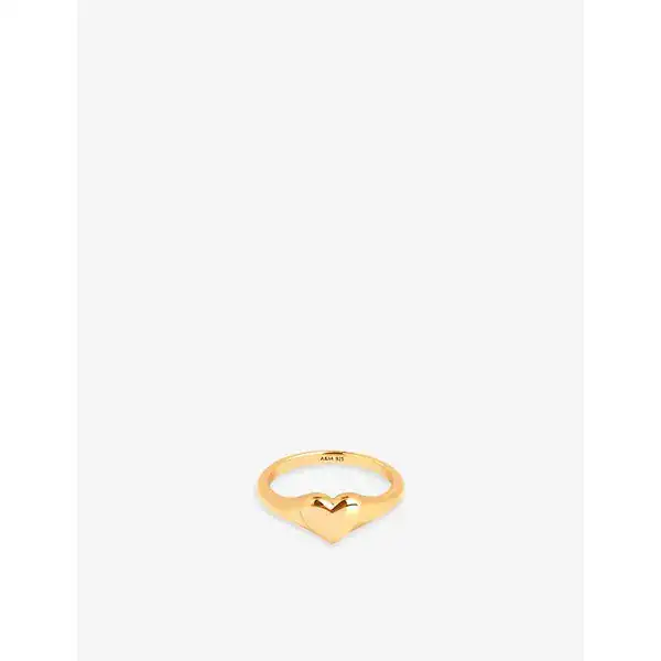 Astrid Miyu 18ct Yellow Gold-Plated Sterling Silver Heart Signet