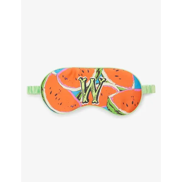 JESSICA RUSSELL FLINT W For Watermelon Printed Silk Sleep Mask