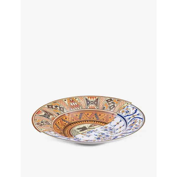 SELETTI Hybrid Tula Printed Porcelain Soup Bowl 25.4cm