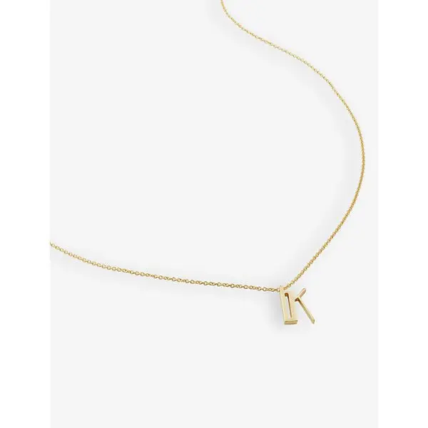Monica Vinader K Letter-charm 18ct Yellow -plated Vermeil Sterling-silver Pendant Necklace - Gold