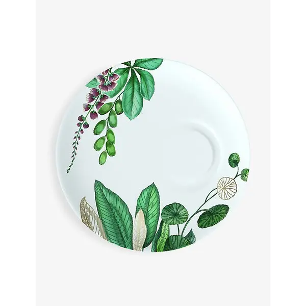 VILLEROY & BOCH Avarua Leaf-print Porcelain Espresso Saucer 14.5cm