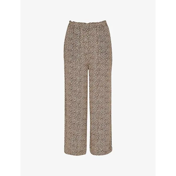 Whistles Leopard-print Relaxed-fit Woven Trousers - Multi-coloured