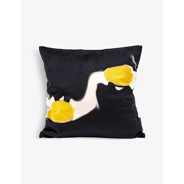 SELETTI Lemon Graphic-print Woven Cushion Cover 50cm X 50cm
