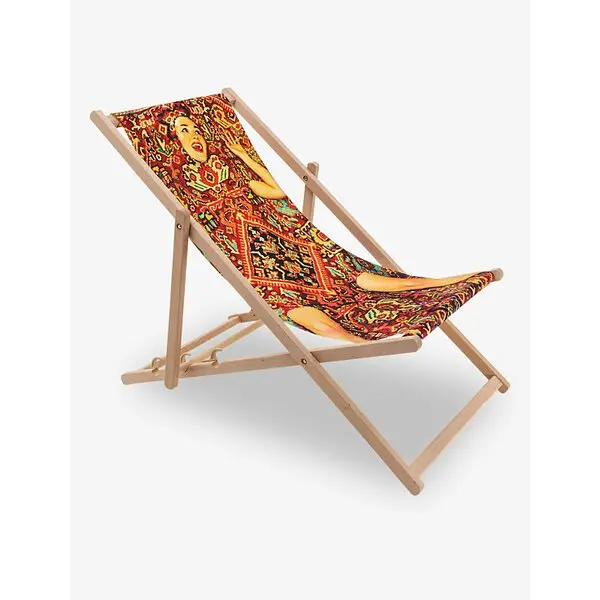 SELETTI Wears Toiletpaper Lady On Carpet Foldable Deckchair 87cm X 58cm