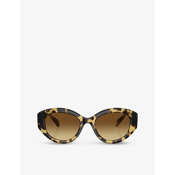 SWAROVSKI Oval-frame Tortoiseshell Acetate Sunglasses - Brown