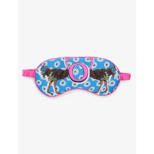 JESSICA RUSSELL FLINT Ostrich Patterned Silk Sleep Mask