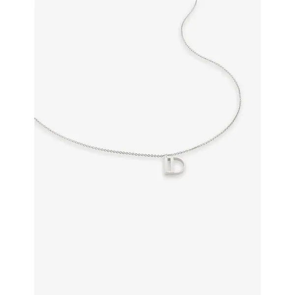 Monica Vinader Letter-charm Sterling-silver Pendant Necklace - Sterling Silver