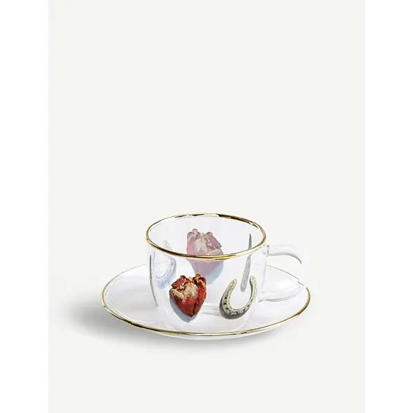SELETTI Wears Toiletpaper I Love You Printed Glass Coffee Set