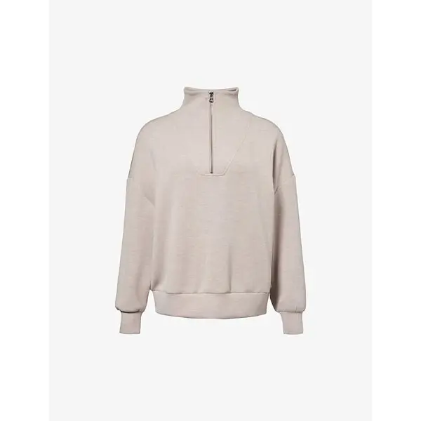 Varley Relaxed-fit Stretch-woven Sweatshirt - Taupe Marl