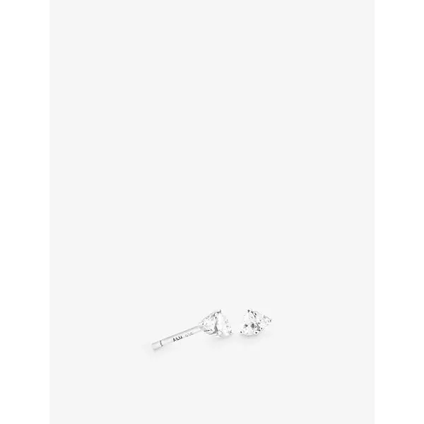ASTRID & MIYU Plated Sterling-silver And Cubic Zirconia Stud Earrings - Rhodium