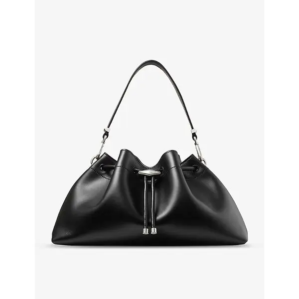 JIMMY CHOO Cinch Leather Shoulder Bag - Black/antique Silver