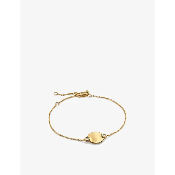 Monica Vinader Round Charm Vermeil Sterling-silver Bracelet With Lab-grown Diamonds