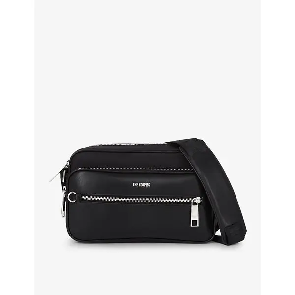 The Kooples Logo-embossed Leather Messenger Bag