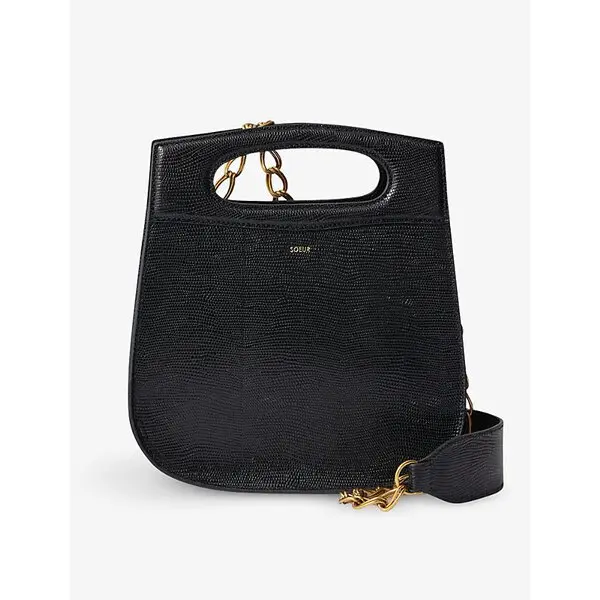 Soeur Cheri Leather Cross-body Bag - Black