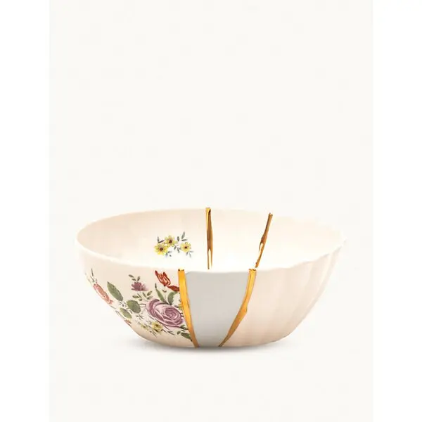 SELETTI Kintsugi N3 Porcelain And 24ct Gold Bowl 19cm