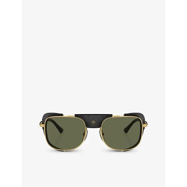 Persol Rectangle-frame Metal Sunglasses - Gold