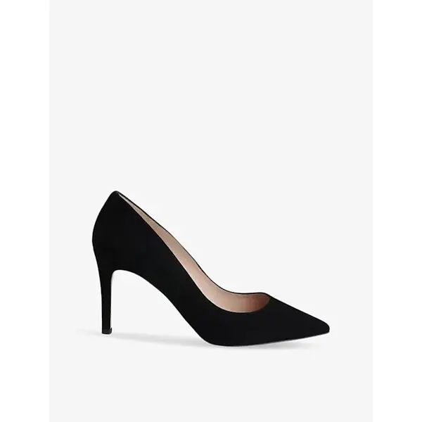 Whistles Corie Pointed-toe Suede Heeled Courts - Black
