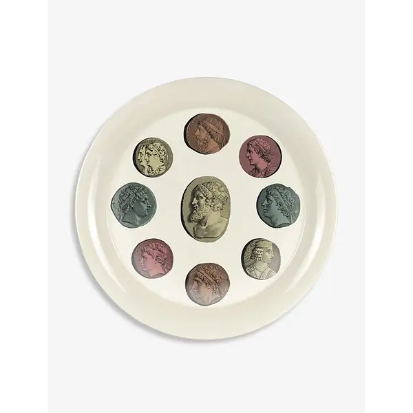 FORNASETTI Cammei Graphic-print Iron Tray 40cm