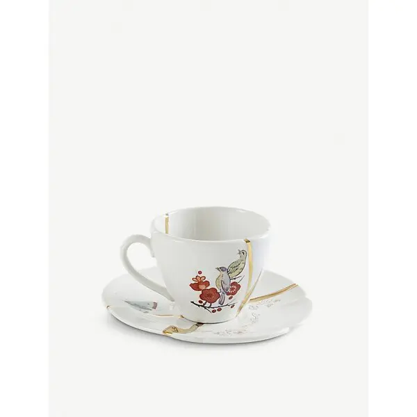 SELETTI Kintsugi N2 Porcelain Coffee Cup And Saucer
